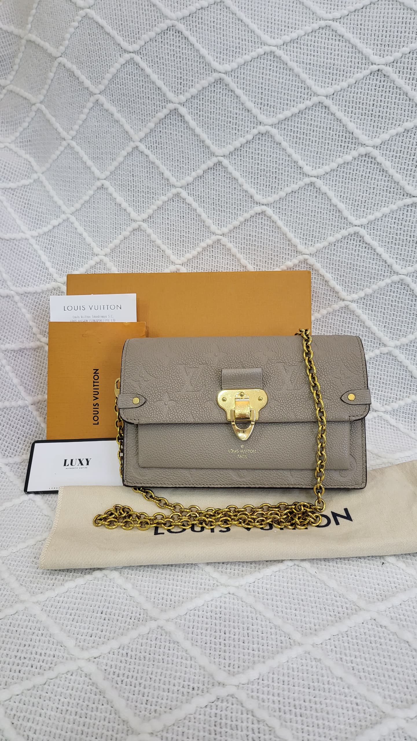 LOUIS VUITTON VAVIN CHAIN WALLET BEIGE – Luxy Authentic Empire