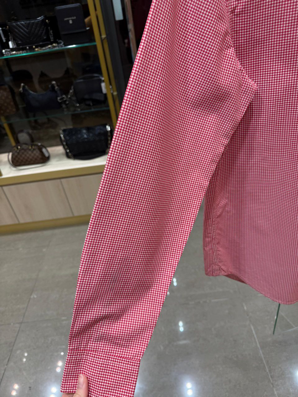 BURBERRY RED CHECKERED LONG SHIRT – Luxy Authentic Empire